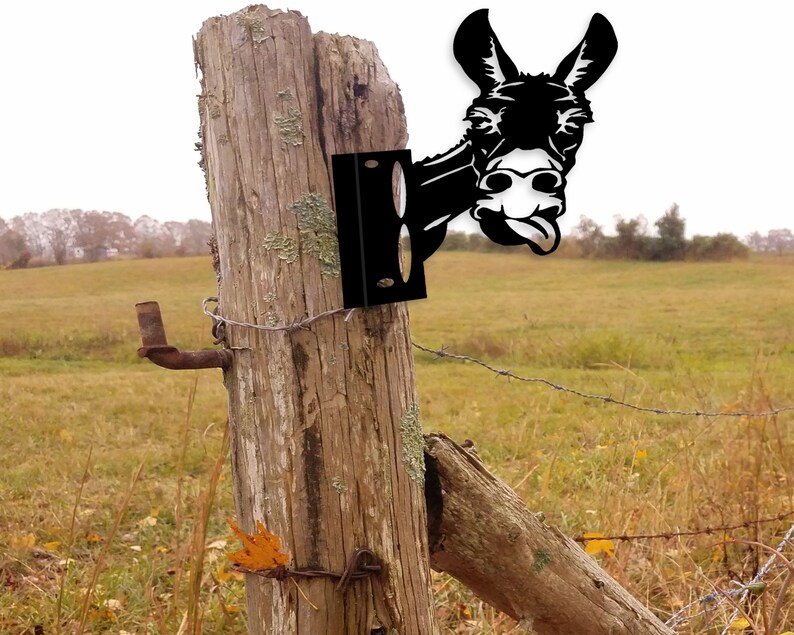 Garden Metal Peeping Mule Head, Outdoor Ornament Waterproof Powder ...