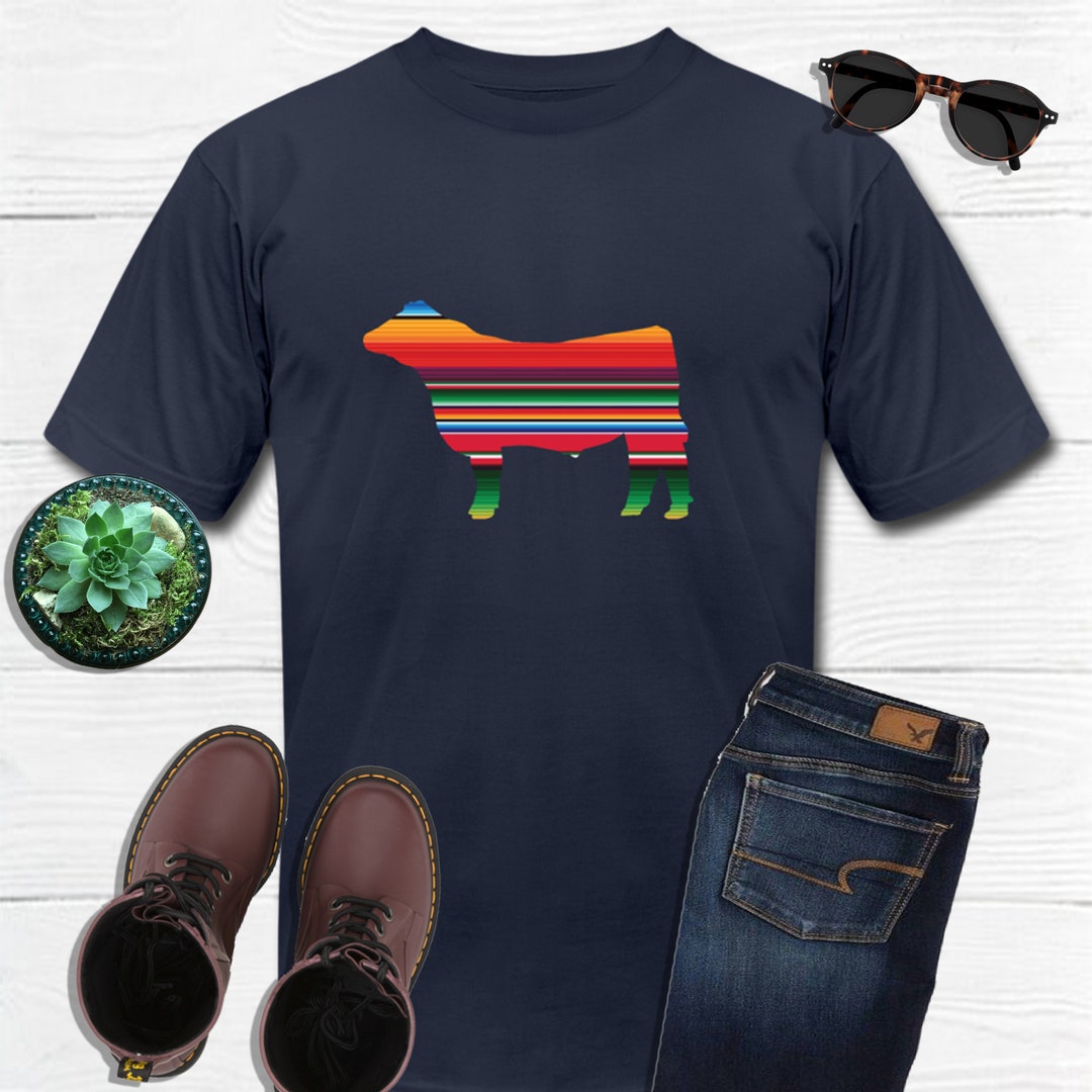Serape Show Steer Unisex Bella Canvas Tshirt Tierschau Färse Stock Show ...
