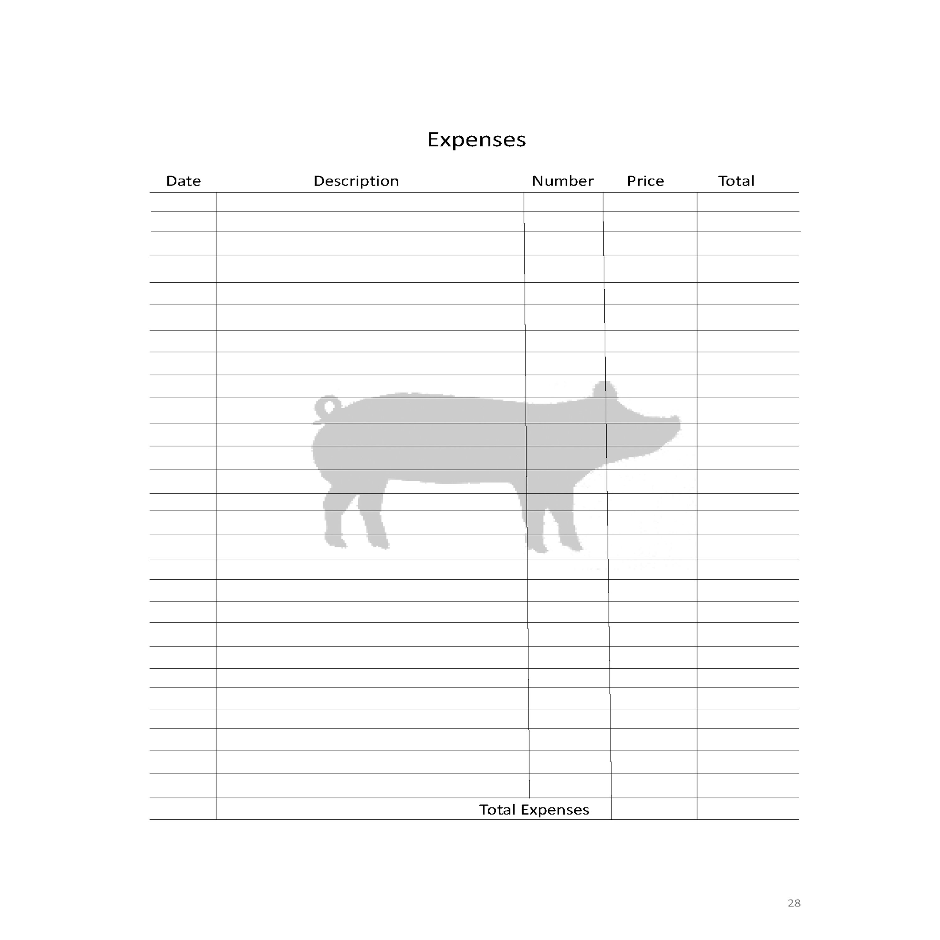 Show Swine Record Keeping Logbook 2021 Livestock Show Pig | Etsy