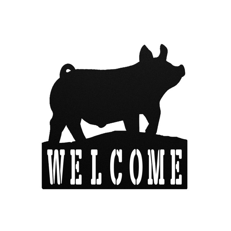 Welcome Powder-coated Metal Sign Livestock Show Pig Sign 18 - Etsy