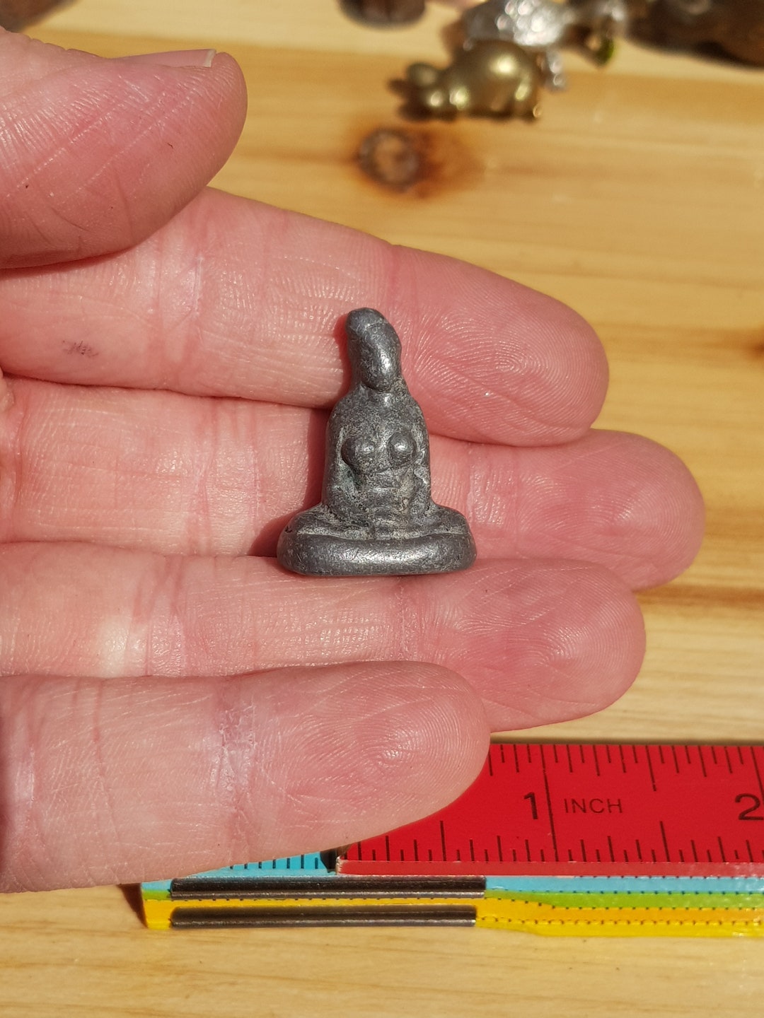 Antique Asian 18th Century Metal ? Religious Goddess Figure Charm Well ...