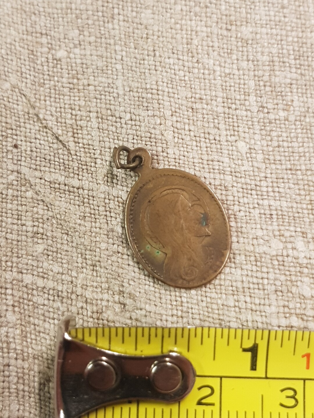 Antique 1900s Victorian Copper Religious Prayer Charm Pendant Piece ...