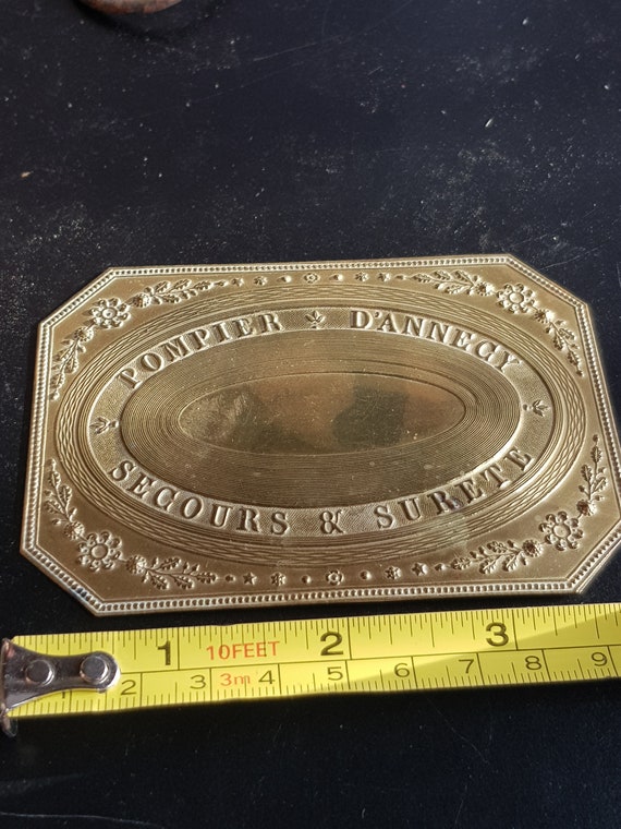 Antique 19th Century French Fire Brigade Brass Plaque Wall - Etsy