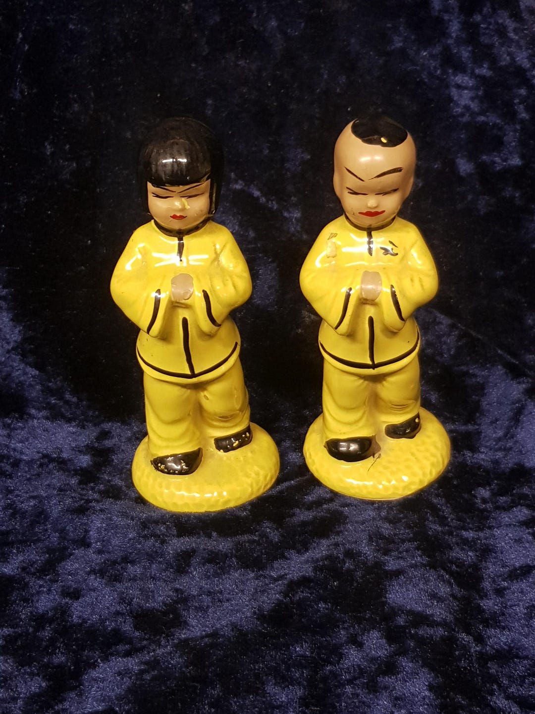 Vintage Chinese Pottery Monk Figures Unusual Mid Century Items Curios ...
