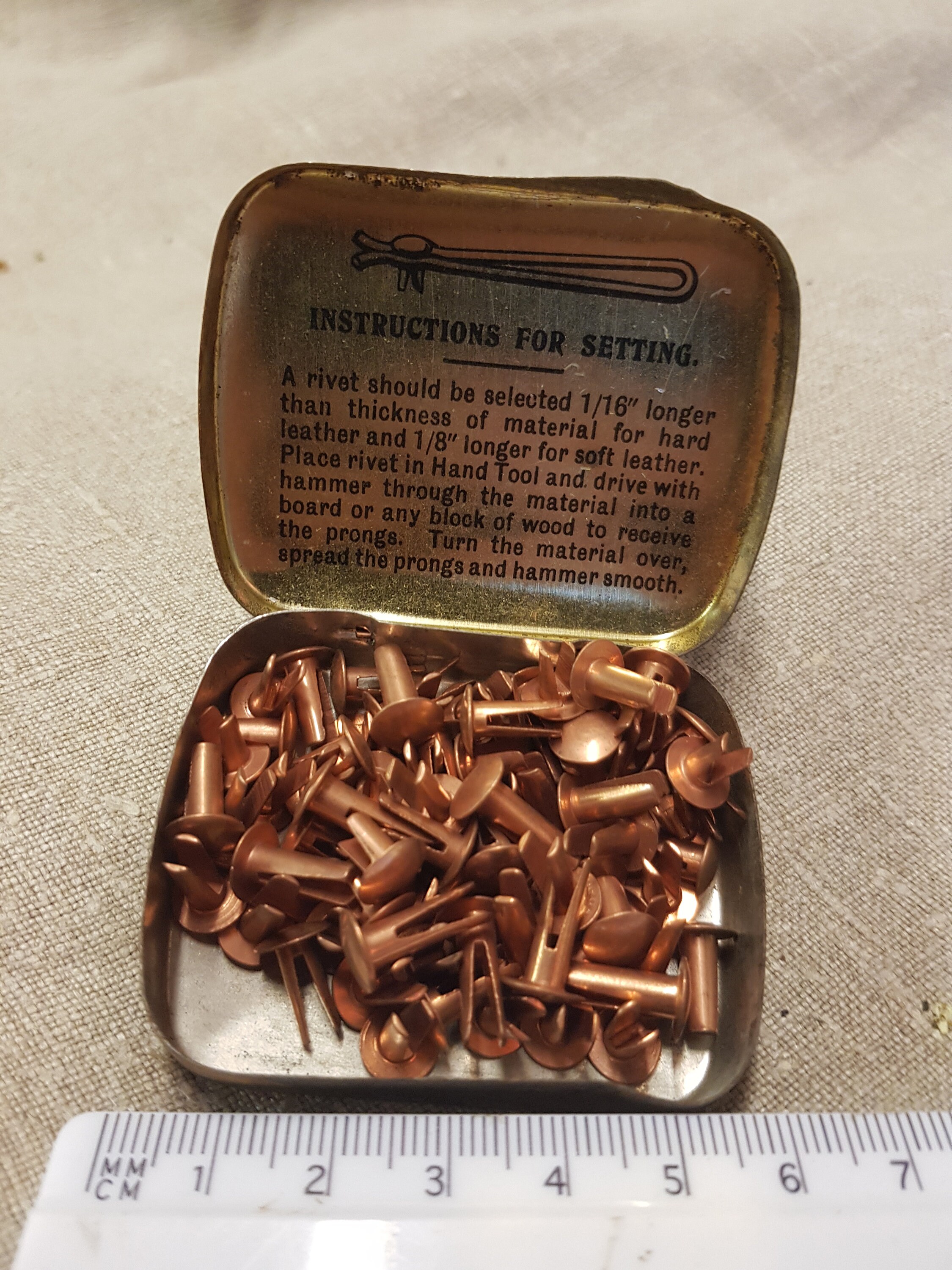 vintage old tin rivets tools british 1920s art deco font old advert ...