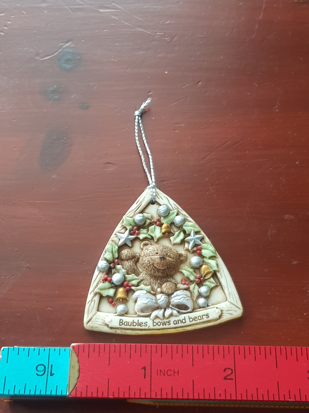 Baubles Bows and Bears Kitsch Ceramic Christmas Decoration 80s Piece ...