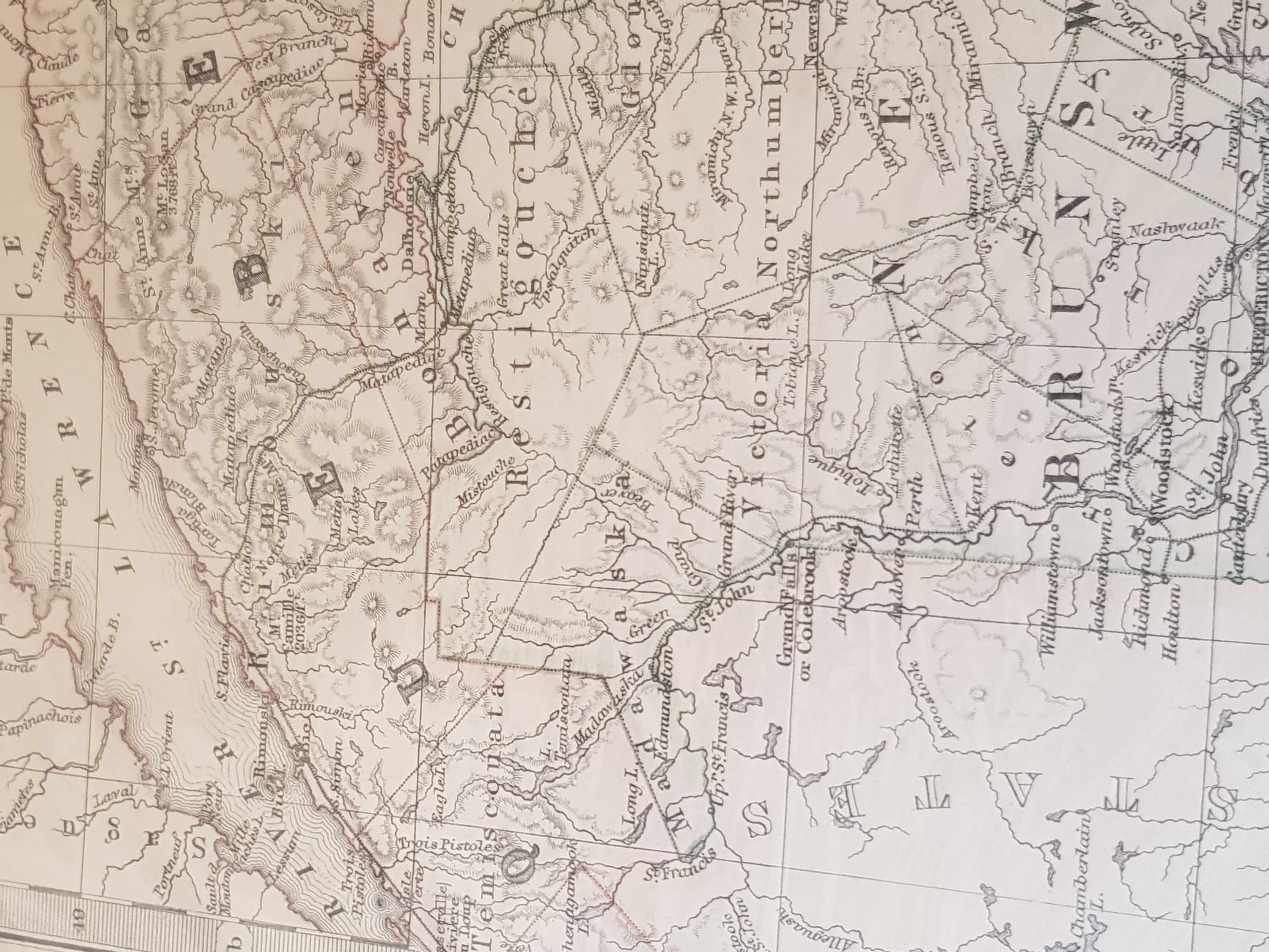 Antique Canada Map Newfoundland 1900s Piece Stunning Map - Etsy