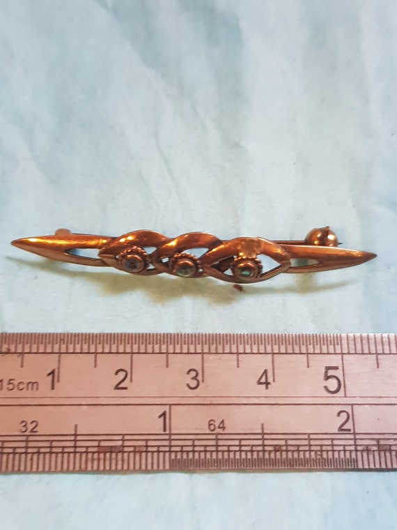 antique yellow metal? gold tone? celtic nordic bar br… - Gem