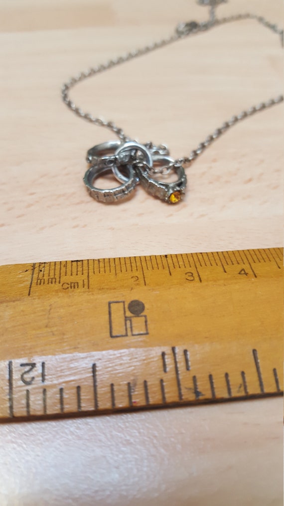 antique kitsch vintage celtic mini ring trio necklace… - Gem