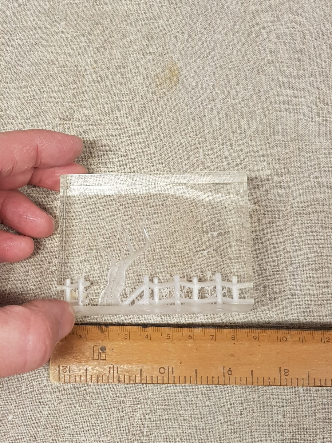Vintage Resin Paperweight Display Nordic Scandi Countryside Winter ...