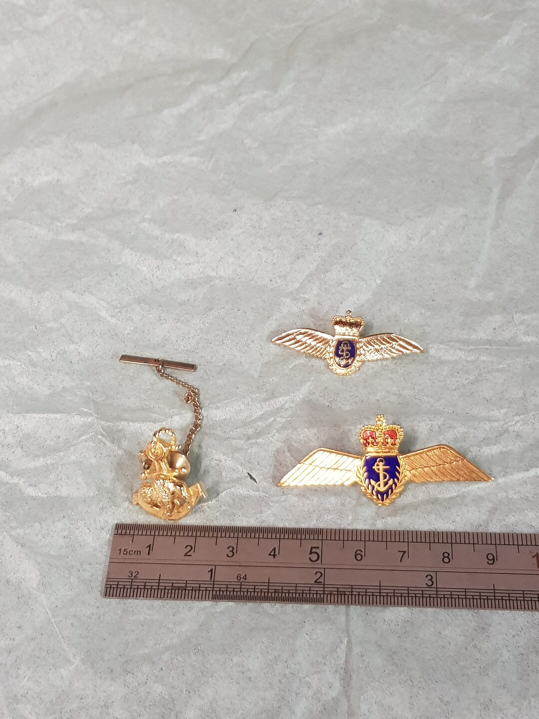 Vintage Ww1 Ww2 Job Lot Trio Royal Navy Cap Badges Brooches Sweetheart ...