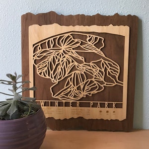 Winter Park Ski Decor Trail Map Art - Ski Gifts Snowboard Art - Winter ...