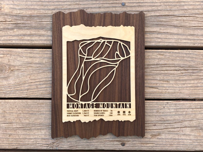 Montage Mountain Ski Trail Map Art for Skiers & Snowboarders - Etsy