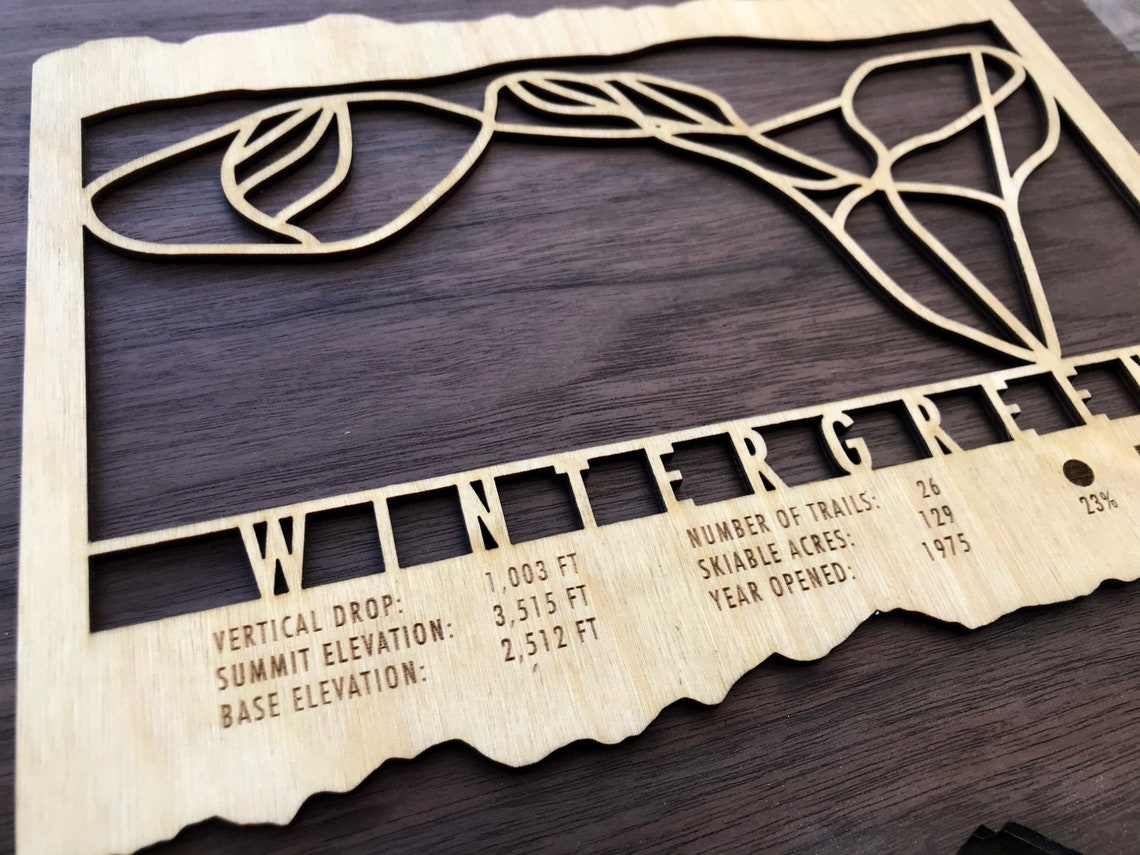Wintergreen Ski Map Art Gift for Skiers & Snowboarders | Etsy