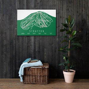 Stratton Ski Trail Map, Ski Map Art, Vermont Art, Skier Gift ...