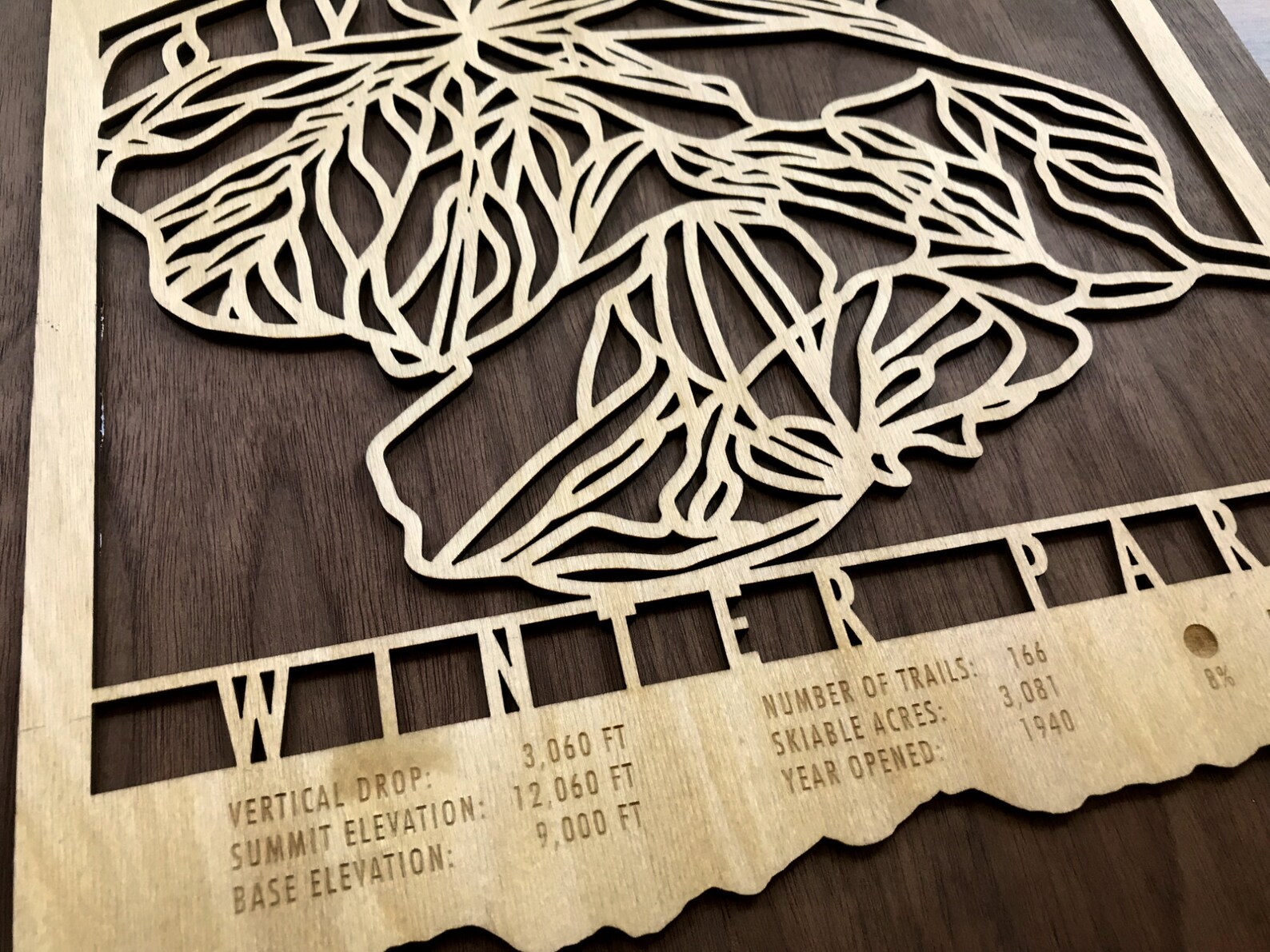 Winter Park Ski Decor Trail Map Art Ski Gifts Snowboard Art | Etsy