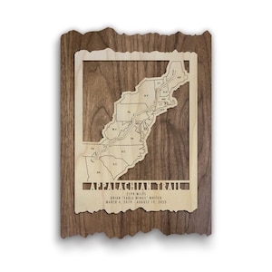 Appalachian Trail Map - Personalized Wood Cut Wall Decor for Hikers - Etsy