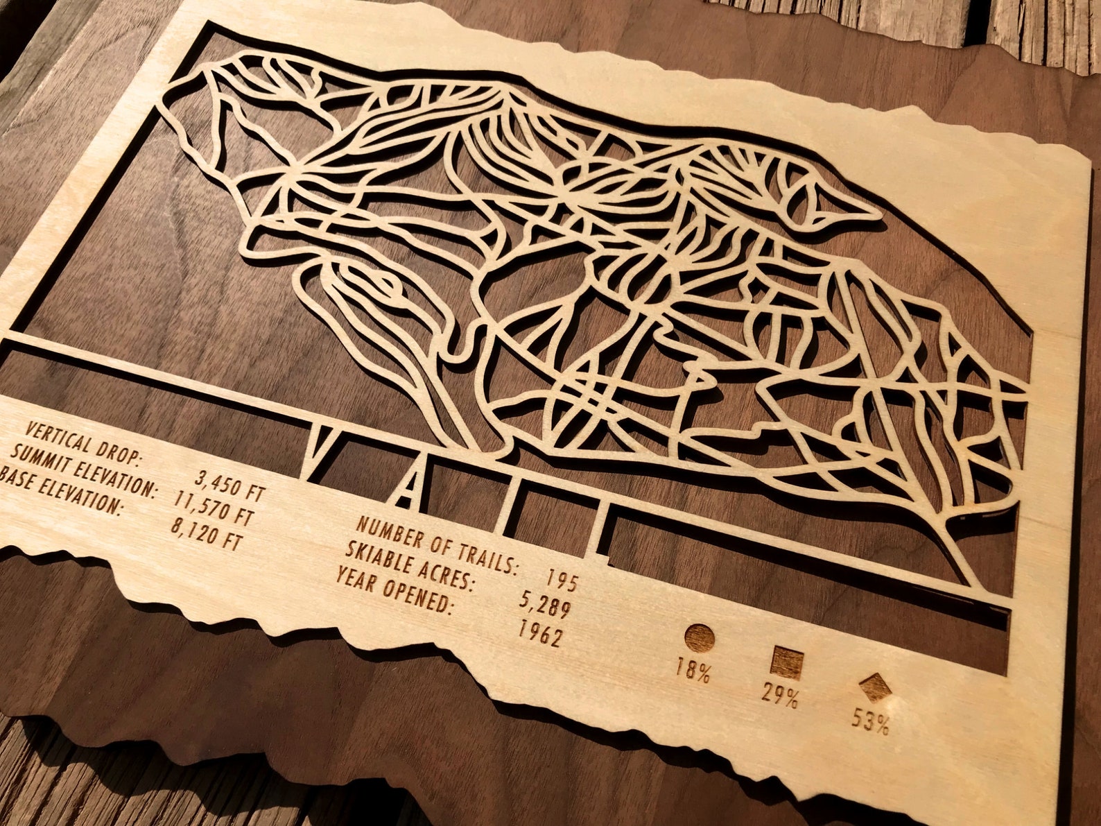 Vail Ski Decor Trail Map for Skiers & Snowboarders Vail - Etsy