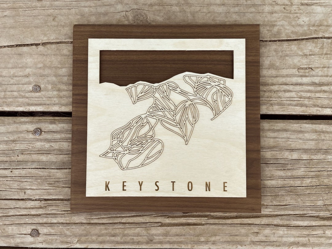 Keystone Wooden Ski Trail Map Ski Gifts - Ski Decor for Your Keystone ...