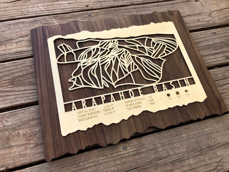 Arapahoe Basin Ski Decor Trail Map Art Gift Skiing - Etsy