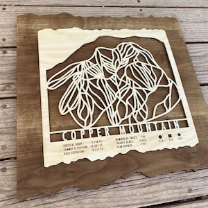 Copper Mountain Ski Decor Map Art Gift for Skiers Snowboarders Ski ...