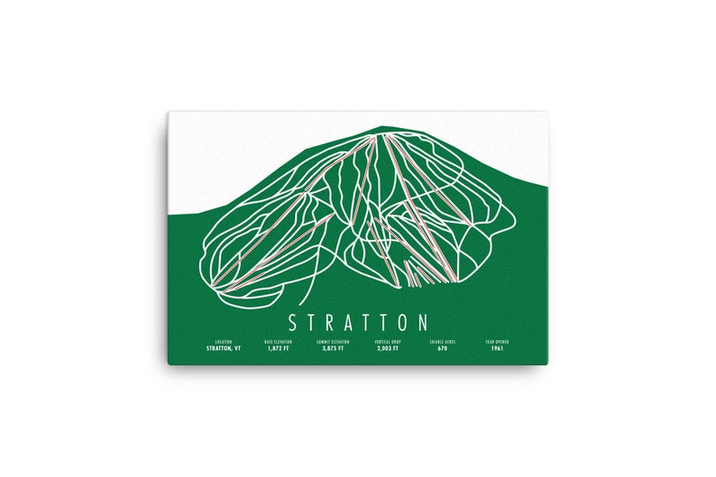 Stratton Ski Trail Map Ski Map Art Vermont Art Skier Gift | Etsy