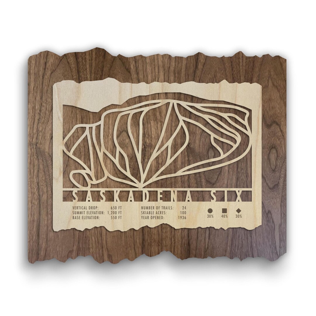 Saskadena Six Ski Trail Map - Wall Art for Your Vermont Ski House - Etsy