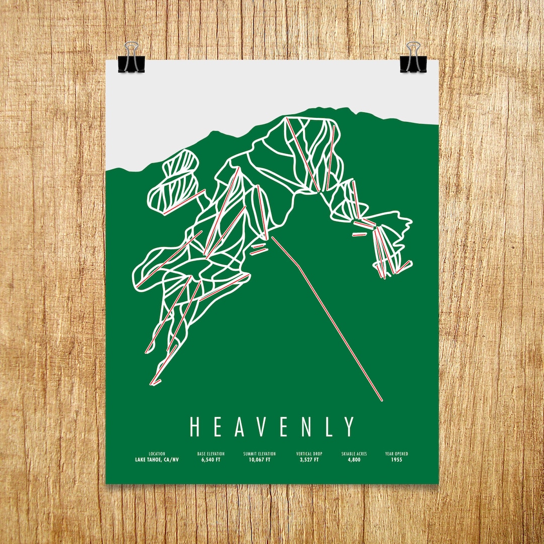 Heavenly Ski Trail Map, Heavenly Tahoe, Heavenly Gift, Heavenly Ski ...