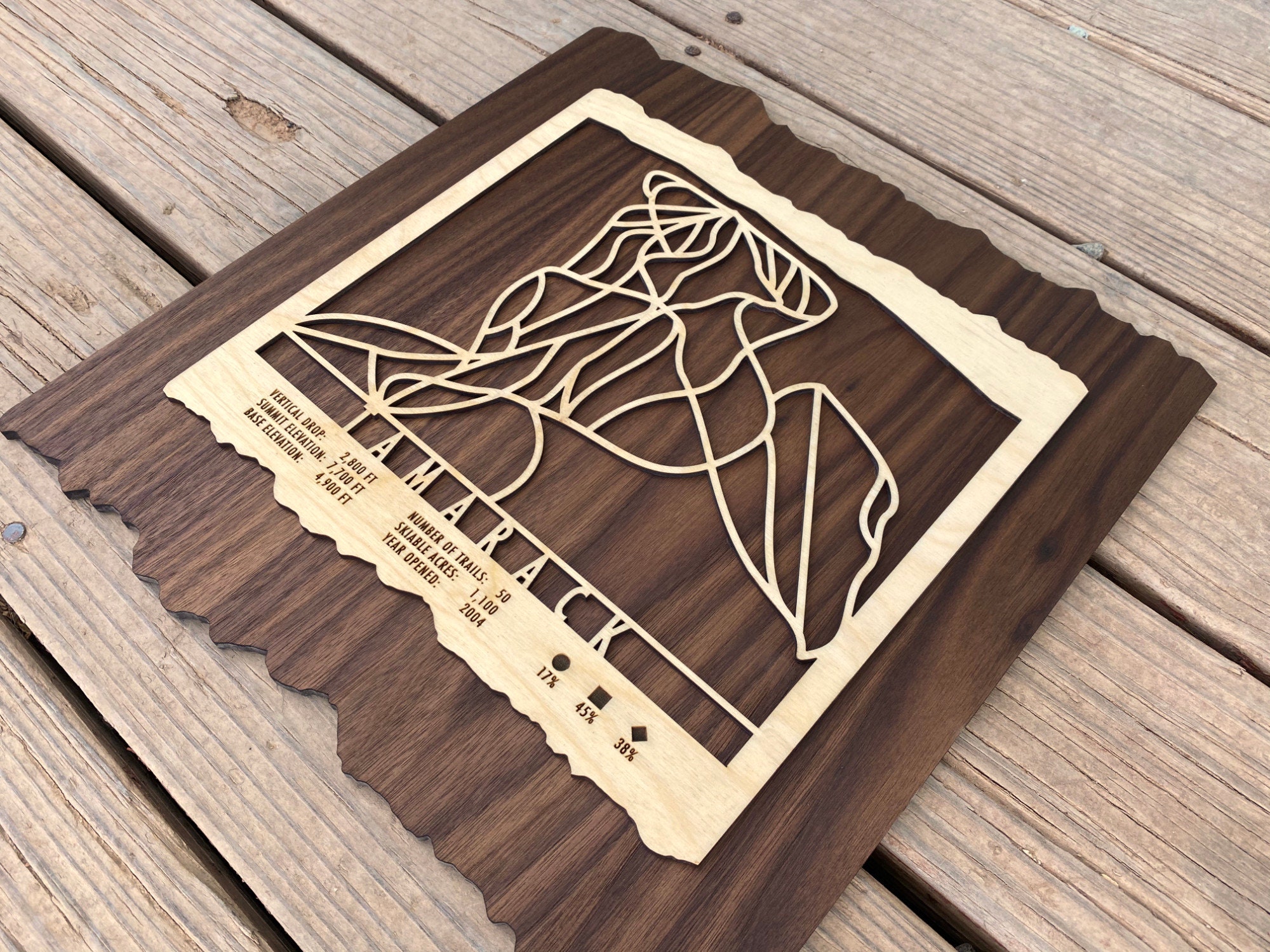 Tamarack Ski Decor Trail Map Skiing Snowboarding Idaho Ski | Etsy