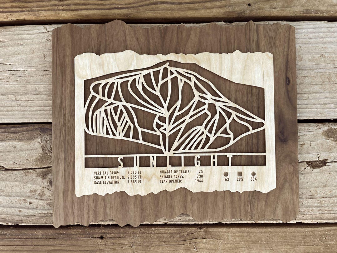 Sunlight Mountain Ski Trail Map - Gift Skiing Snowboarding - Colorado ...