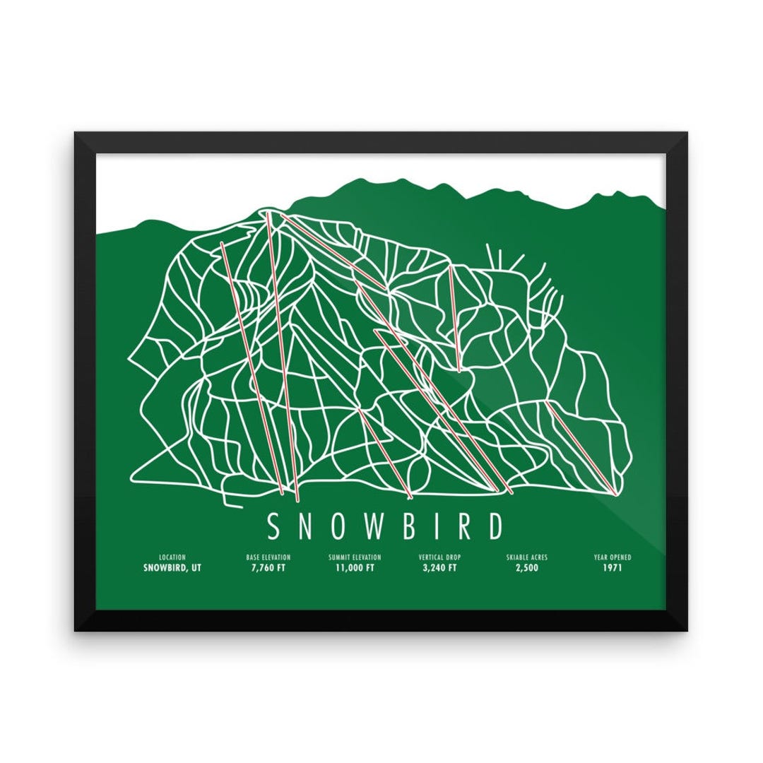 Snowbird Ski Trail Map Poster Print Wall Art - Etsy