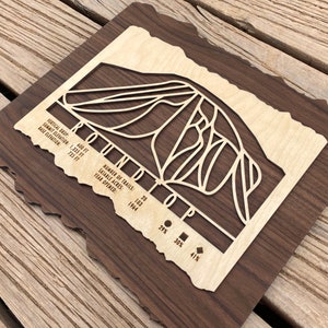 Roundtop Mountain Ski Trail Map Skiing Snowboarding Ski Decor - Skiing ...