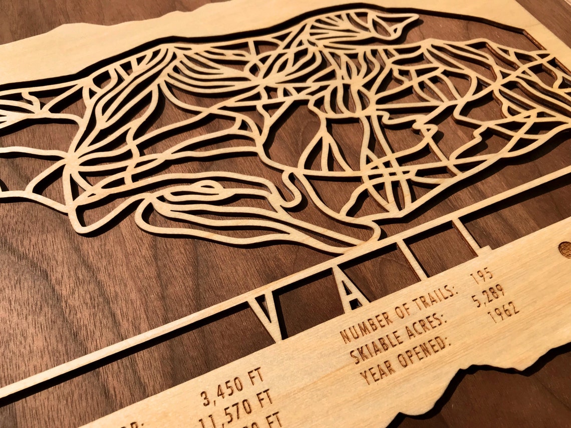 Vail Ski Decor Trail Map for Skiers & Snowboarders Vail - Etsy