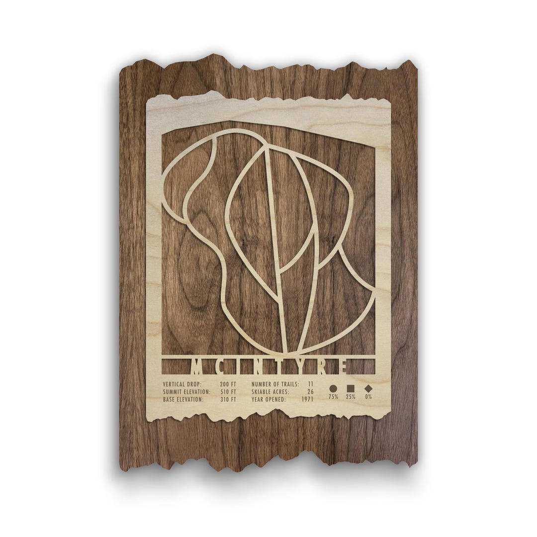 Mcintyre Ski Area Trail Map - Wood Wall Art - Etsy