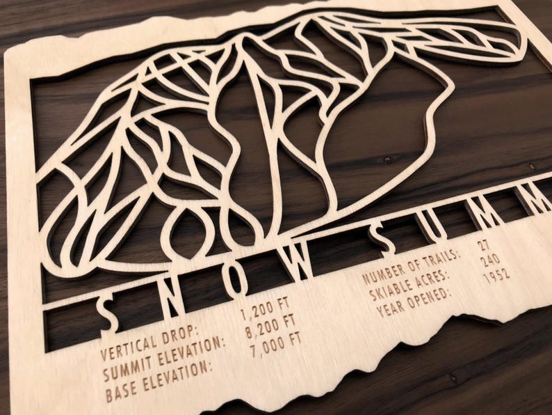 Snow Summit Ski Trail Map Art - Wood Wall Decor - Etsy