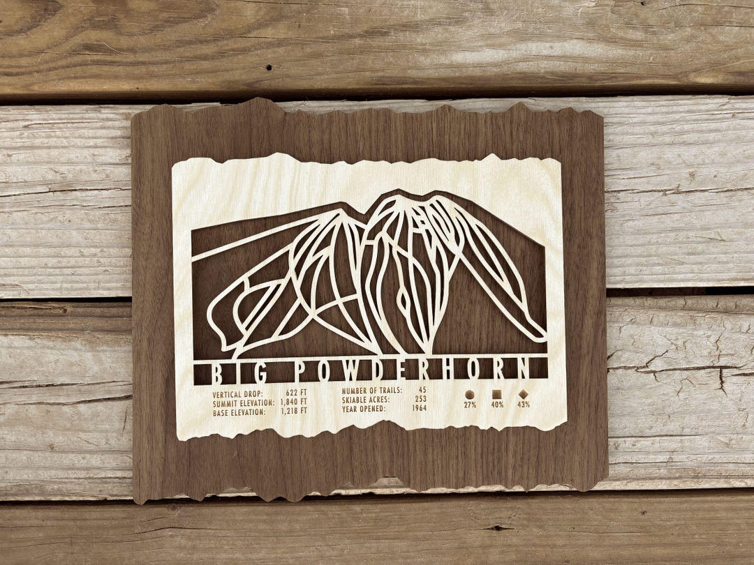 Big Powderhorn Michigan Ski Trail Map - Gift for Skiers & Snowboarders ...