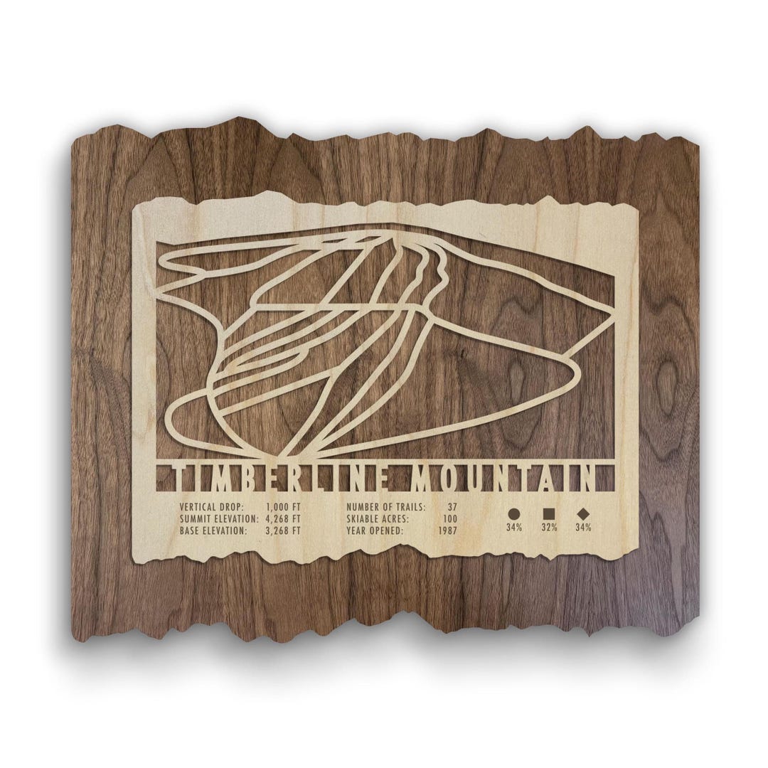 Timberline Mountain Ski Trail Map - West Virginia Wood Wall Decor - Etsy
