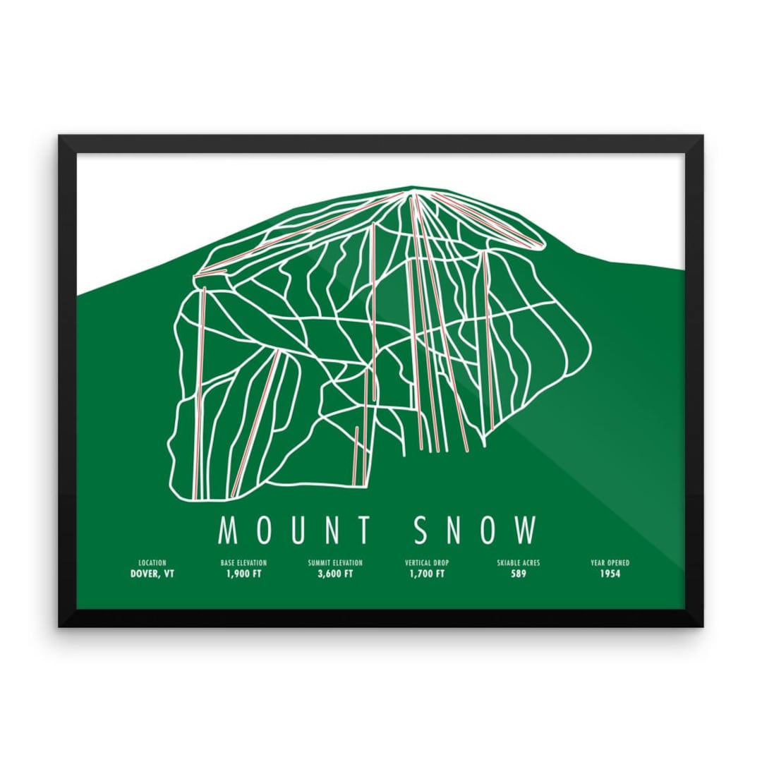 Mount Snow Ski Trail Map Poster Print Wall Art - Etsy