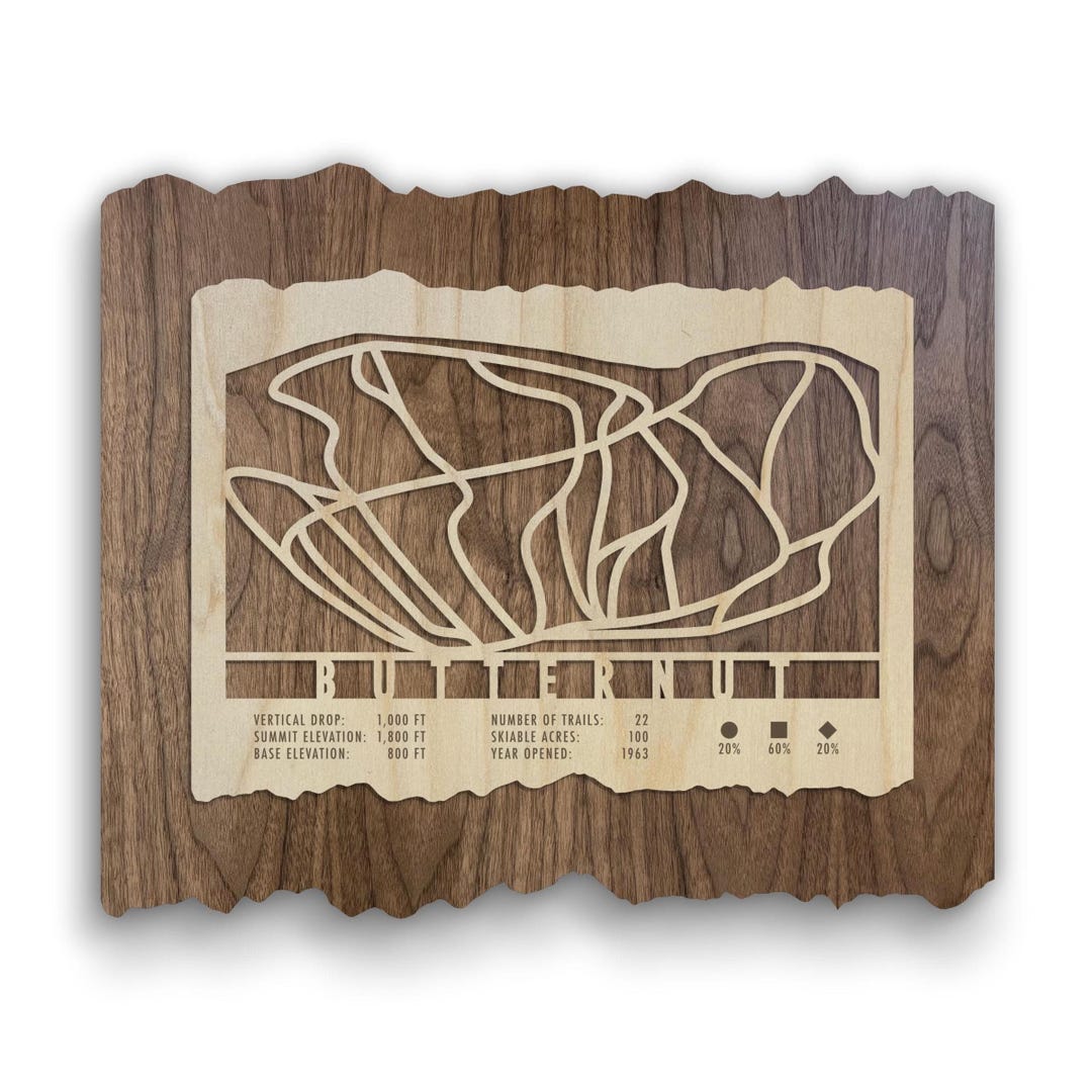 Butternut Ski Trail Map - Wood Wall Decor - Etsy
