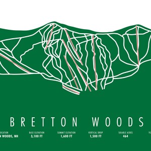 Bretton Woods Ski Trail Map Poster Print Wall Art - Etsy