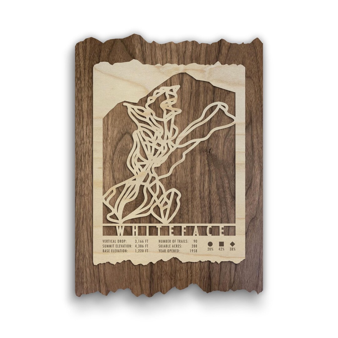 Whiteface Ski Trail Map - Wood Wall Art for Your Ski House - Etsy