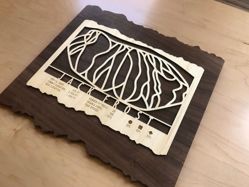 Jack Frost Ski Trail Map | Wood Wall Art - Etsy