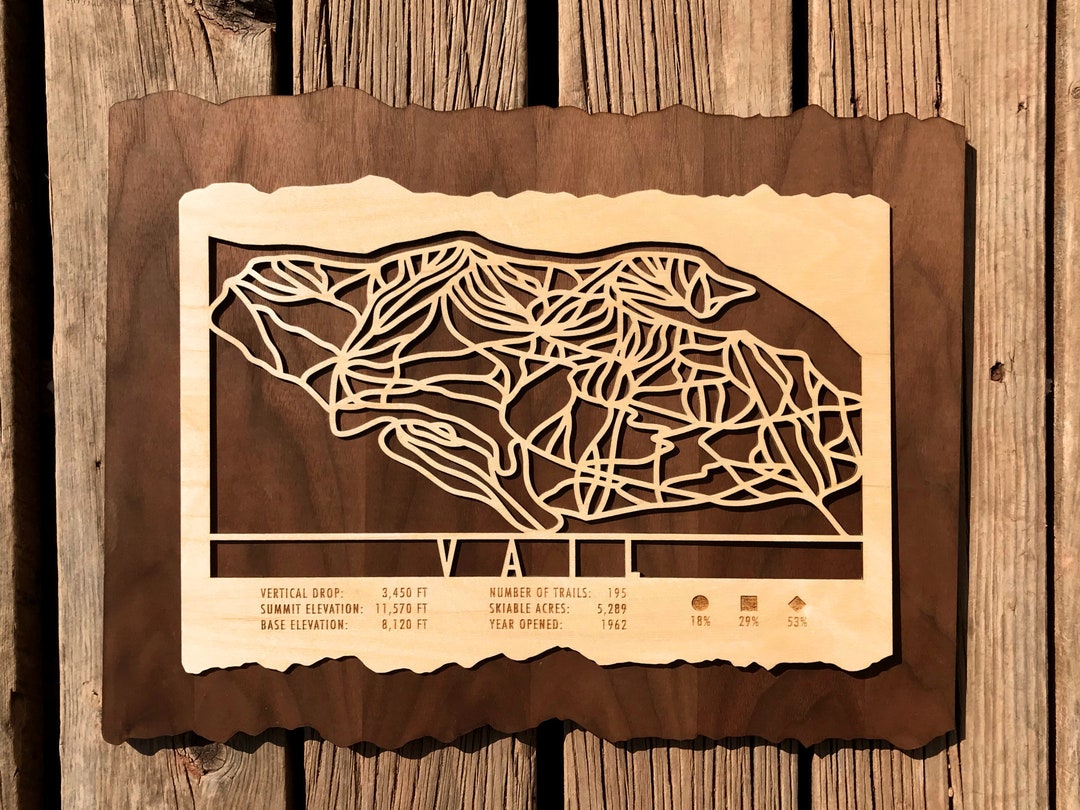 Vail Ski Decor Trail Map for Skiers & Snowboarders Vail - Etsy