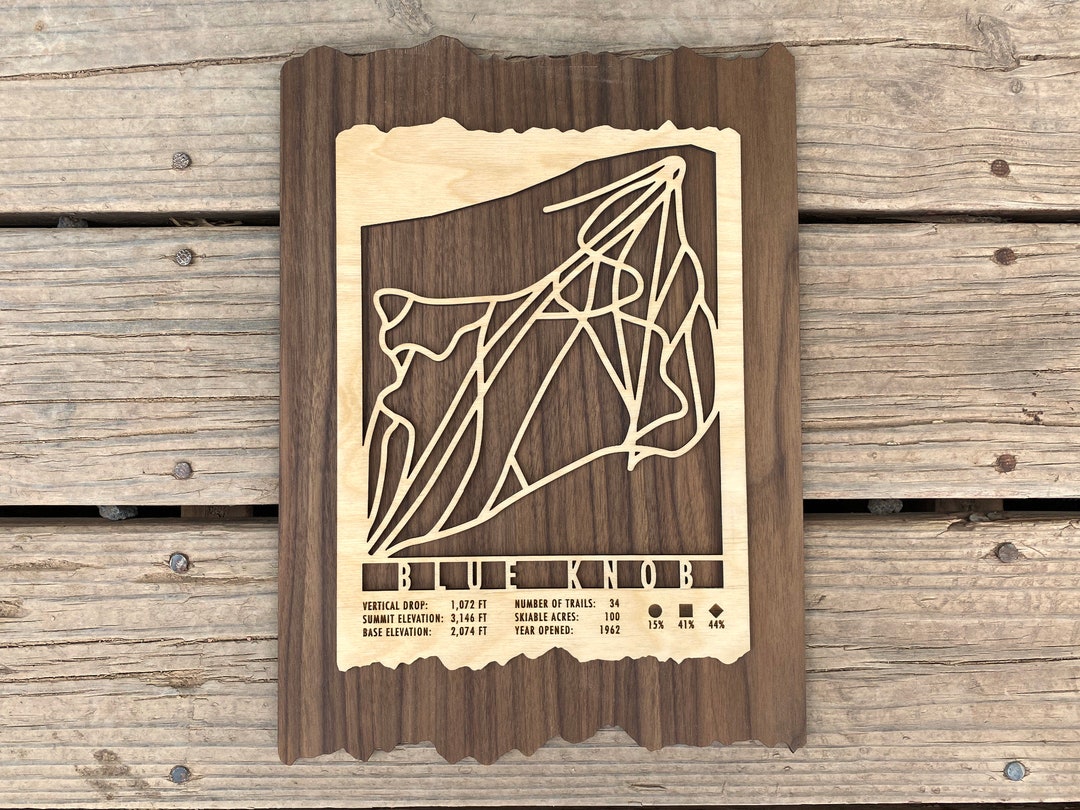 Blue Knob Ski Decor Trail Map Art Gift Skiing Snowboarding Ski Art-wall ...