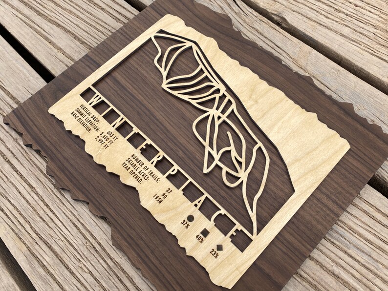 Winterplace Ski Trail Map Skiing Snowboarding Ski Decor - Etsy