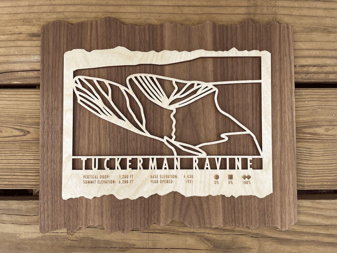 Tuckerman Ravine Ski Trail Map - Gift for Skiers & Snowboarders ...