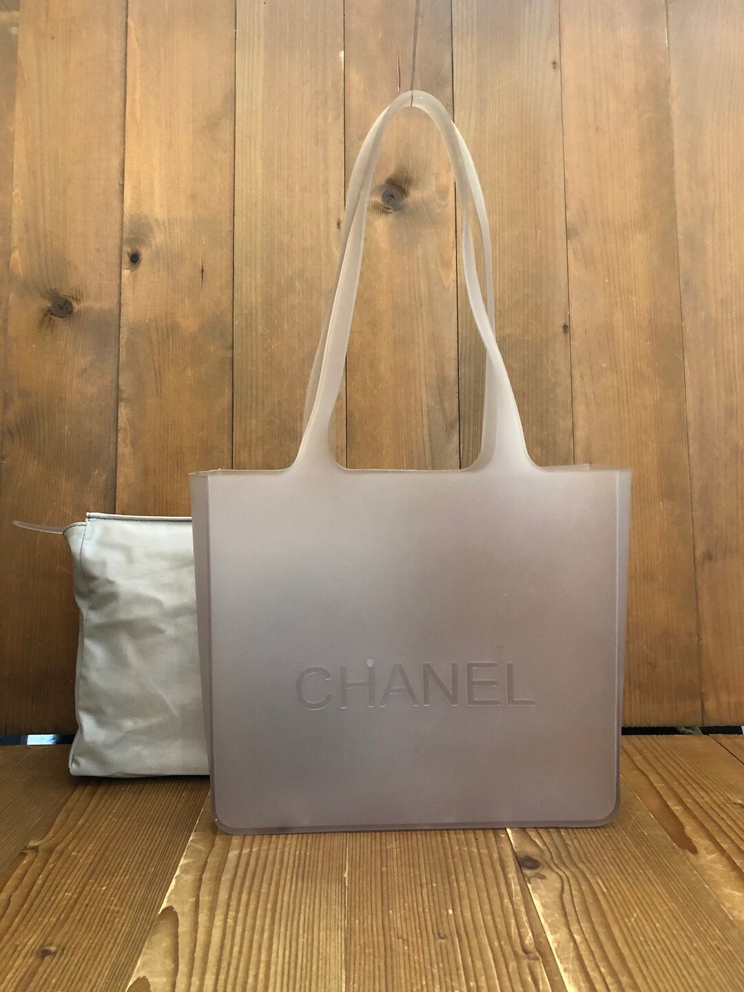 Authentic Vintage CHANEL Jelly Tote Bag With Pouch Gray PM - Etsy