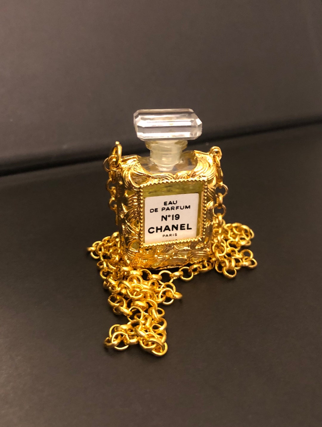 Authentic Vintage CHANEL Gold Toned Perfume Chain Necklace No - Etsy