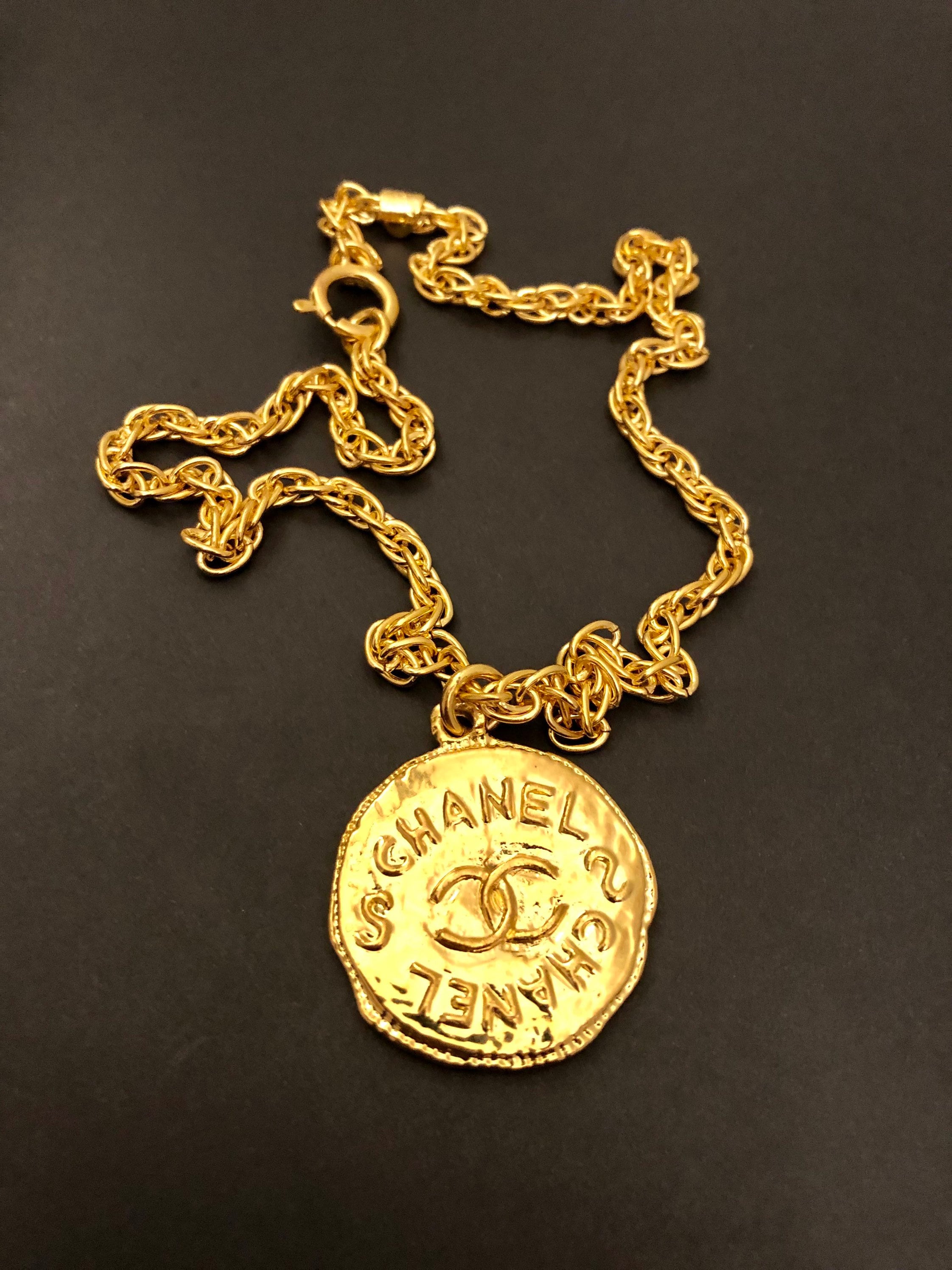 Authentic Vintage CHANEL Gold Toned Byzantine Coin Chain - Etsy