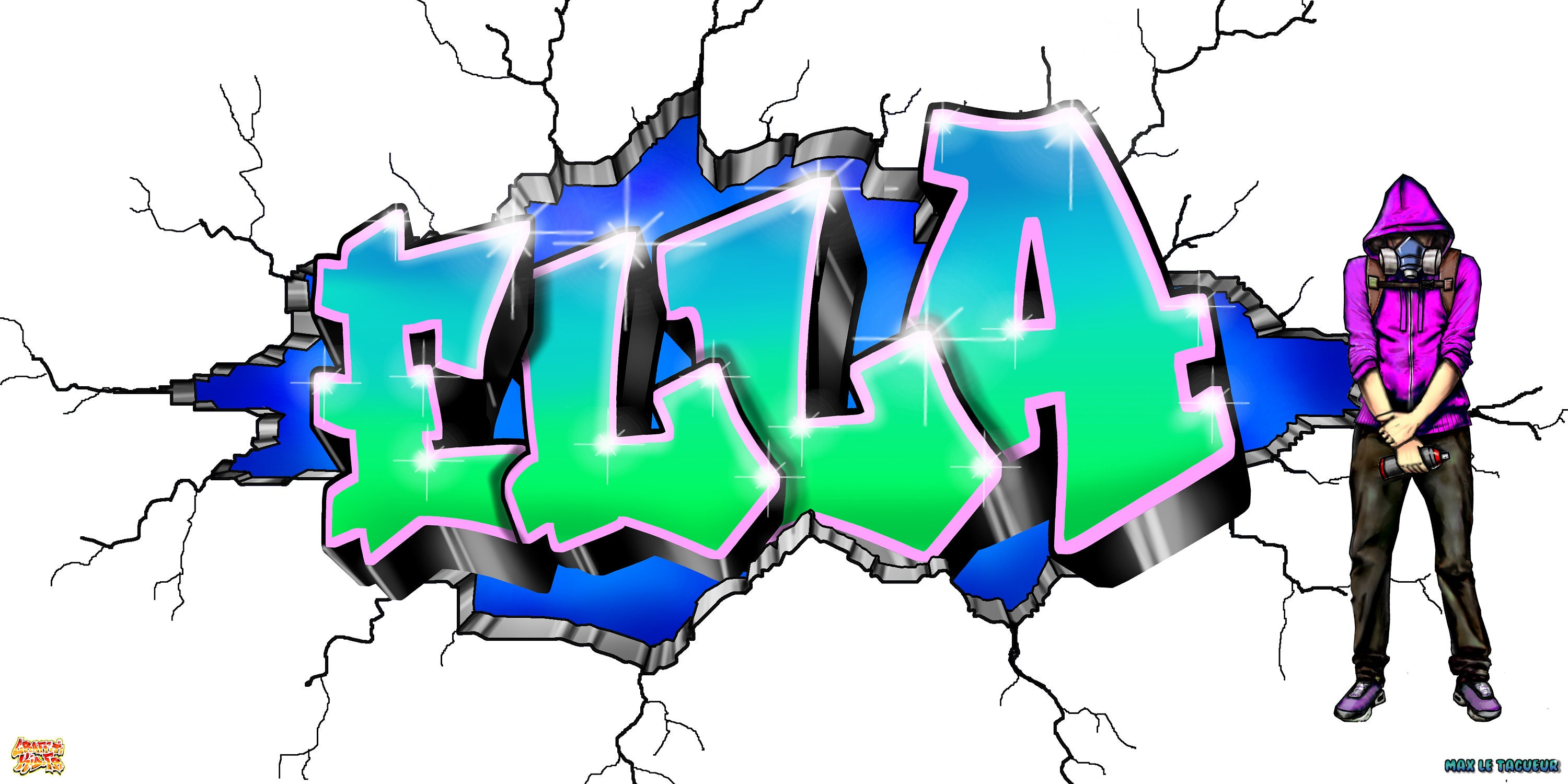 Graffiti personnalisable Ella TOM Ylies Naël Romain on | Etsy